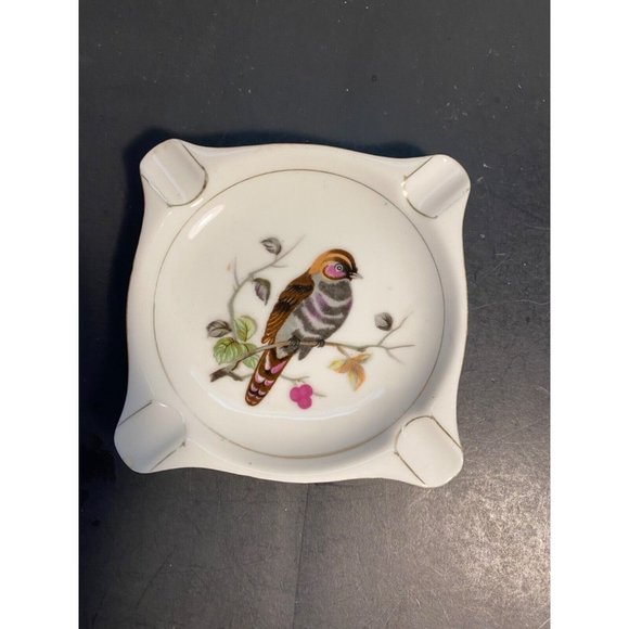 Accents | Vintage Ceramic Porcelain Ashtray With Bird Image Tiny ...